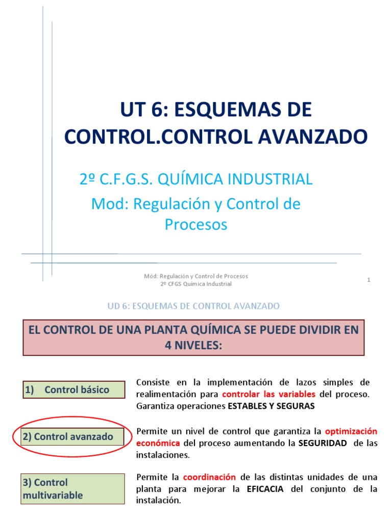 Ut8. - Esquemas de Control Avanzado - Alumnos | PDF | Realimentación ...