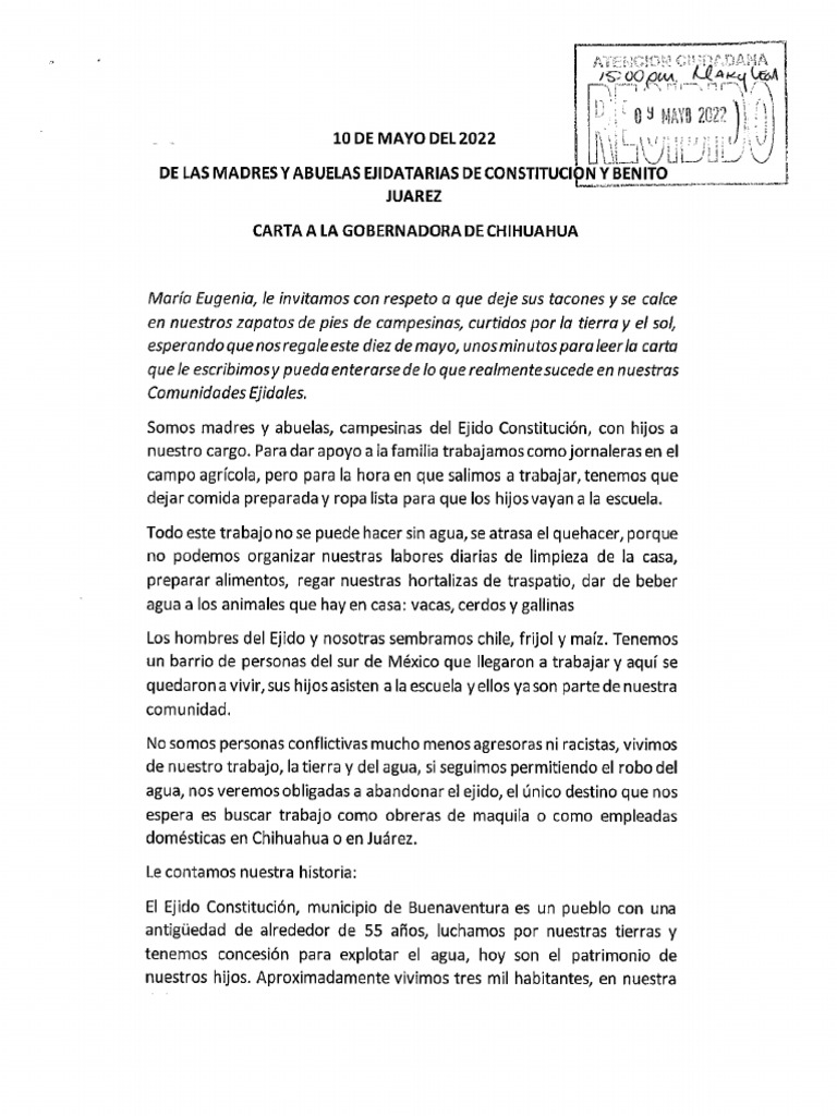Carta A La Gobernadora | PDF
