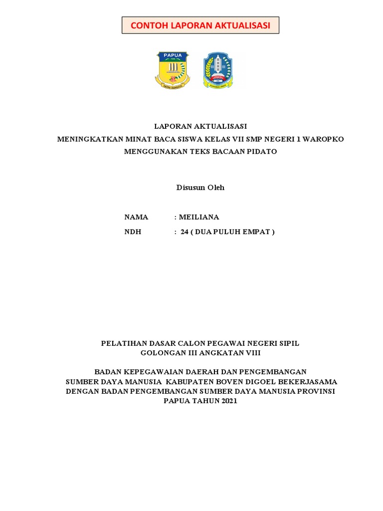 Contoh Laporan Aktualisasi | PDF