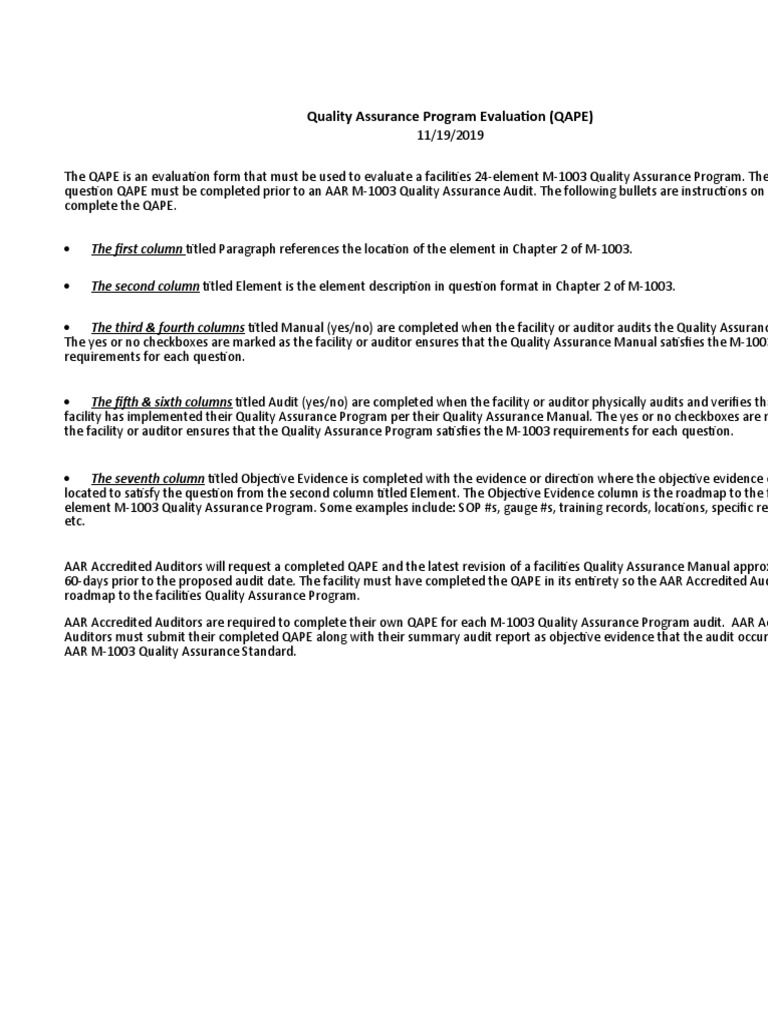 Pandrol Memphis AAR QAPE Checklist | PDF | Audit | Calibration