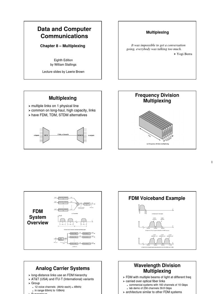 Data and Computer Communications: Multiplexing | PDF | Multiplexing | Digital Subscriber Line