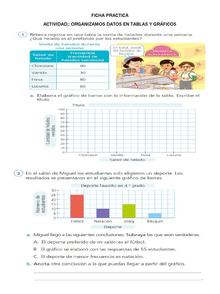 Ficha Organizamos Datos en Tablas y Gráficos | PDF