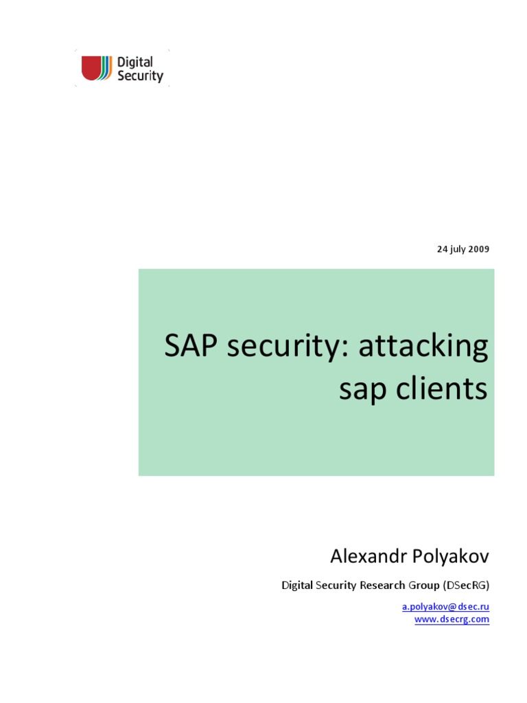 Sap Security Attacking Sap Clients Pdf Cookie Information Security