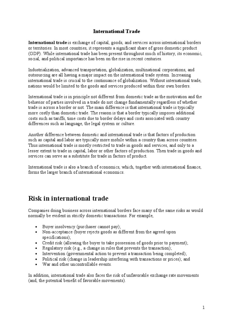 International Trade | PDF | International Trade | Trade