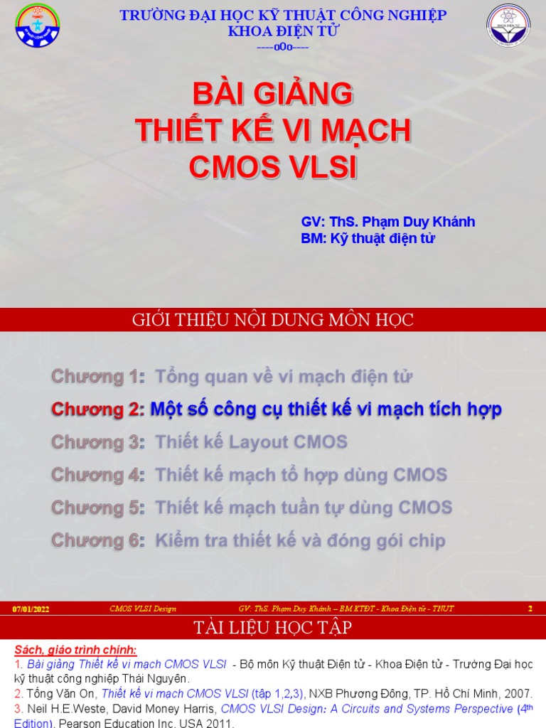 2.BG Thiet Ke VI Mach CMOS VLSI 2020 - Chapter 2 | PDF