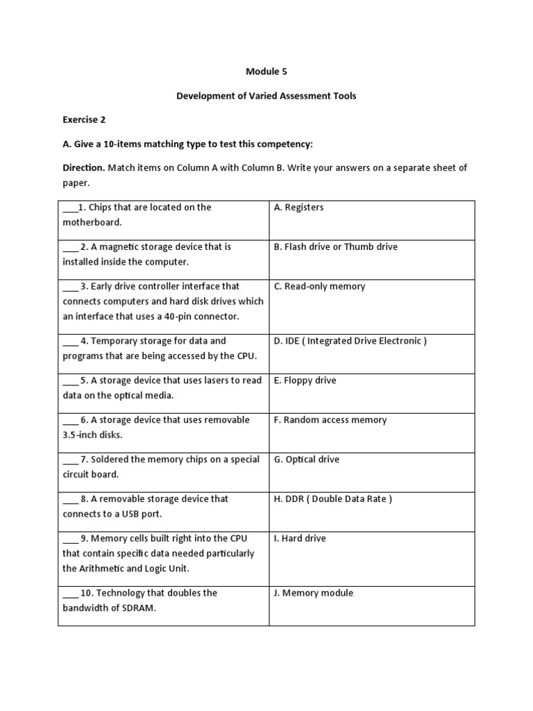 Module 5 Development of Vried Assessment Tools | Download Free PDF ...