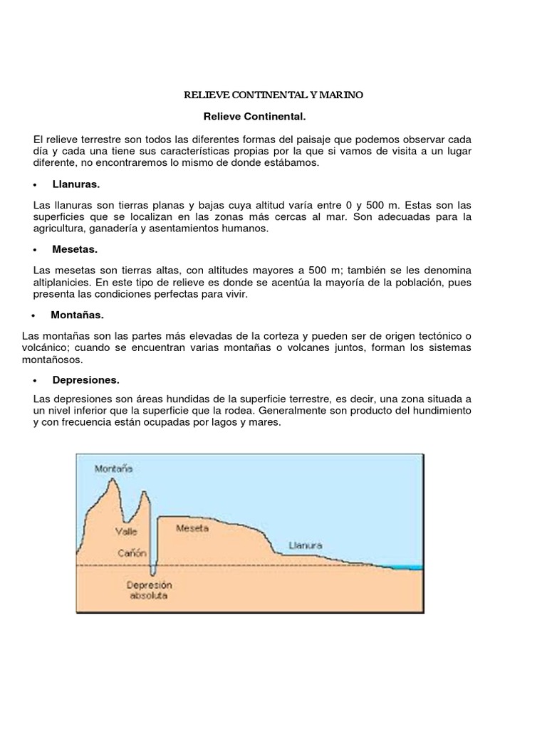 Relieve Continental. | PDF | Terreno | Tierra