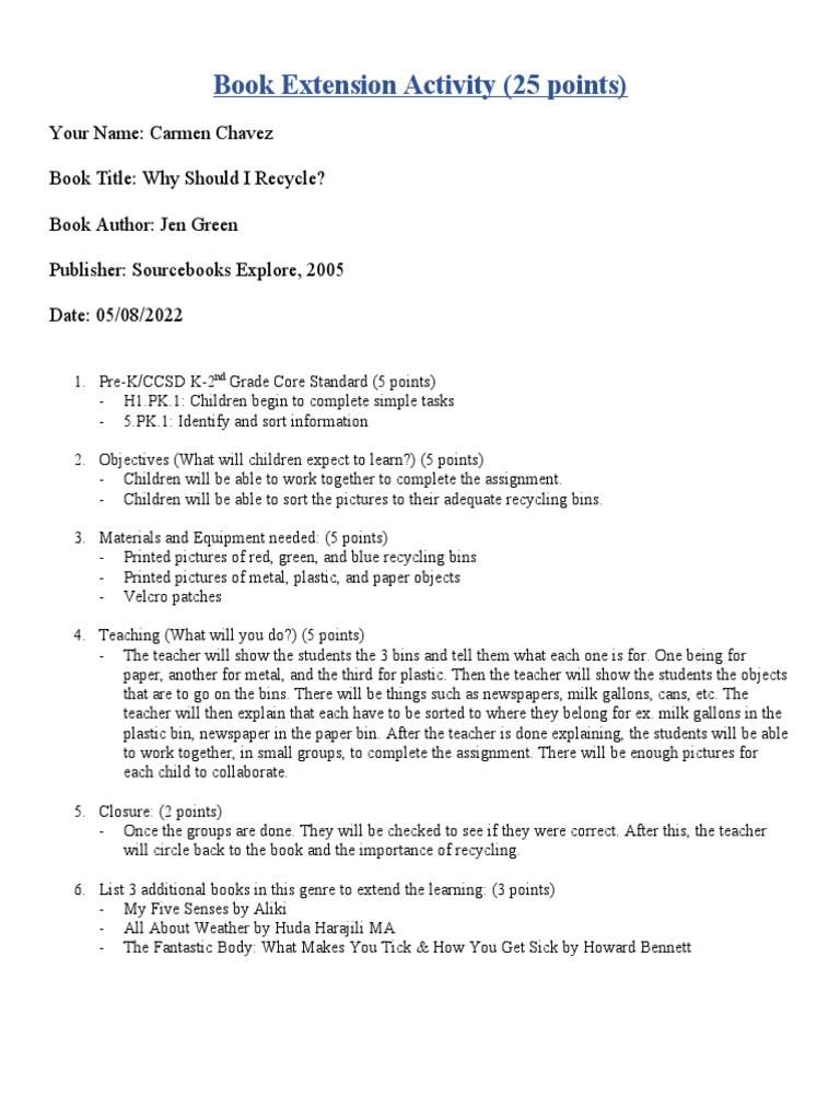 Informational Book Extension Activity | PDF