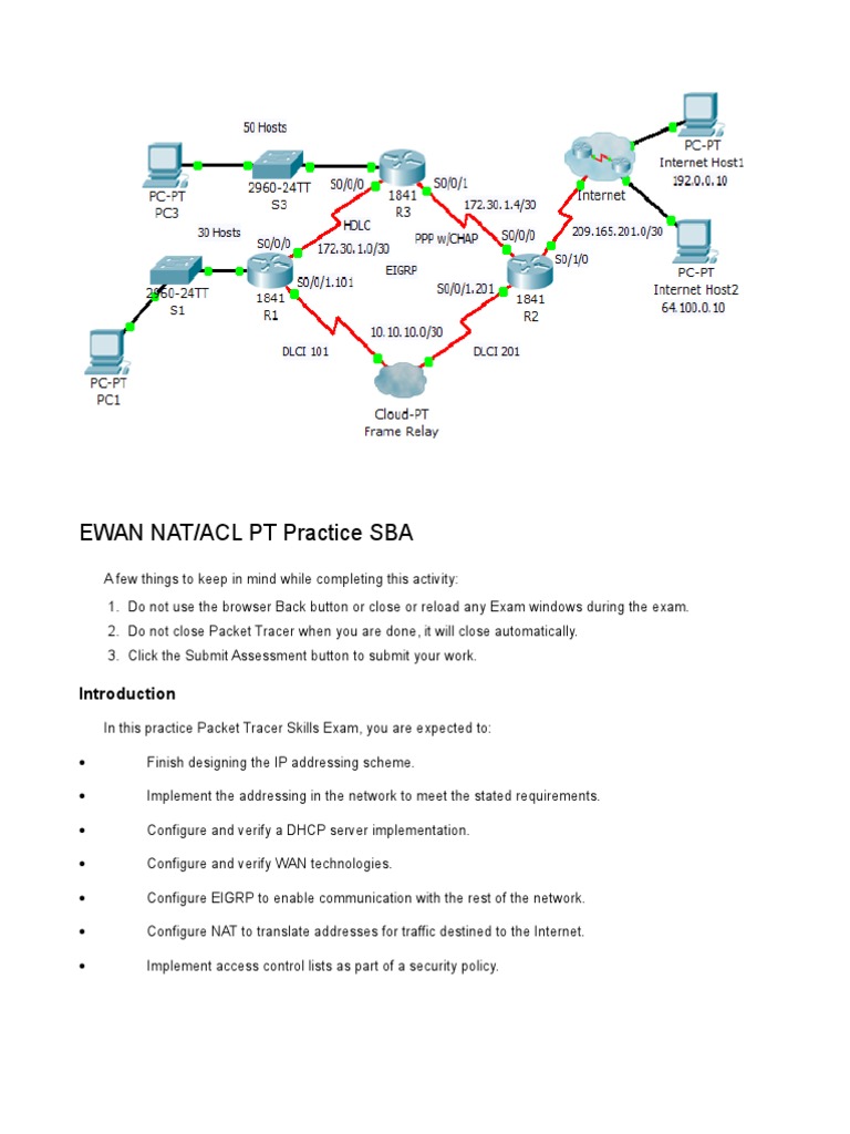 Ccna 4 Sba Test | PDF | Ip Address | Wide Area Network
