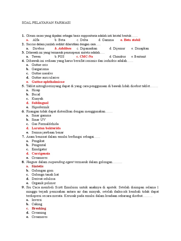 Soal Pelayanan Farmasi | PDF