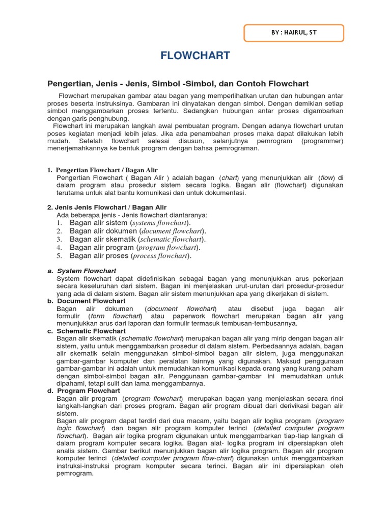 Materi 2. Flowchart, Pengertian, Fungsi, Dan Jenisnya | PDF