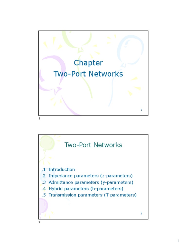 Chapter Two Port Networks | PDF | Computer Science | Control Theory