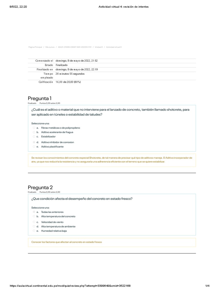 Actividad Virtual 4 - Concreto | PDF