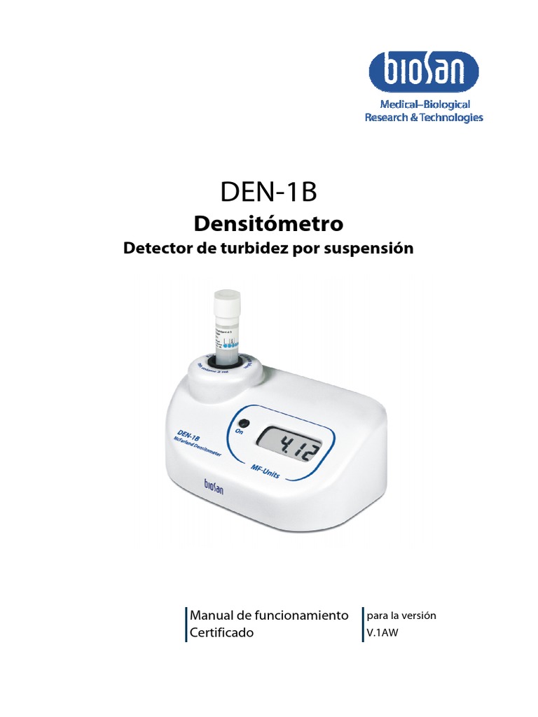 Den 1b Manual de Funcionamiento | PDF | Calibración | Las bacterias