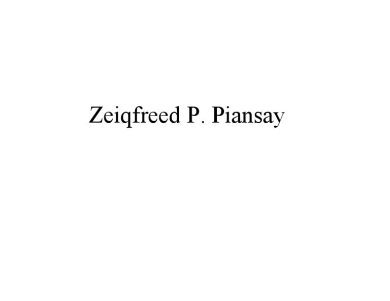 Zeiqfreed P. Piansay Profile | PDF