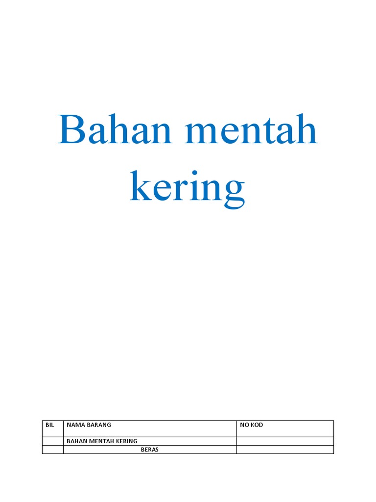 Kod Bahan Makanan | PDF