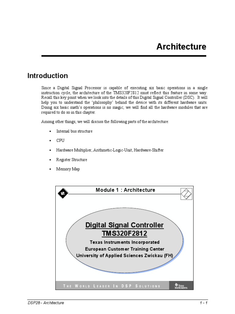 Architecture: Digital Signal Controller TMS320F2812 | PDF | Central ... Architecture: Digital Signal Controller TMS320F2812 | PDF | Central ...
