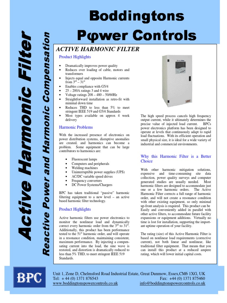 Active Harmonic Filter Solutions | PDF