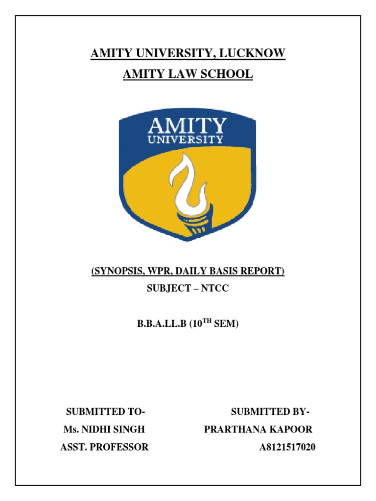 NTCC Report 10 TH Semester | PDF | Law Review | Databases