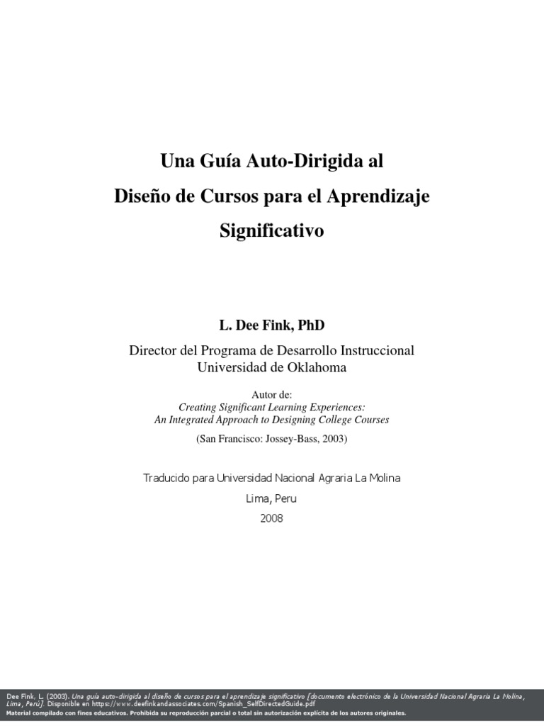8) Dee Fink | PDF | Evaluación | Aprendizaje