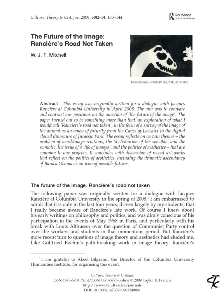 Mitchell, WJT - The Future of The Image - Ranciere's Road Non Taken ...