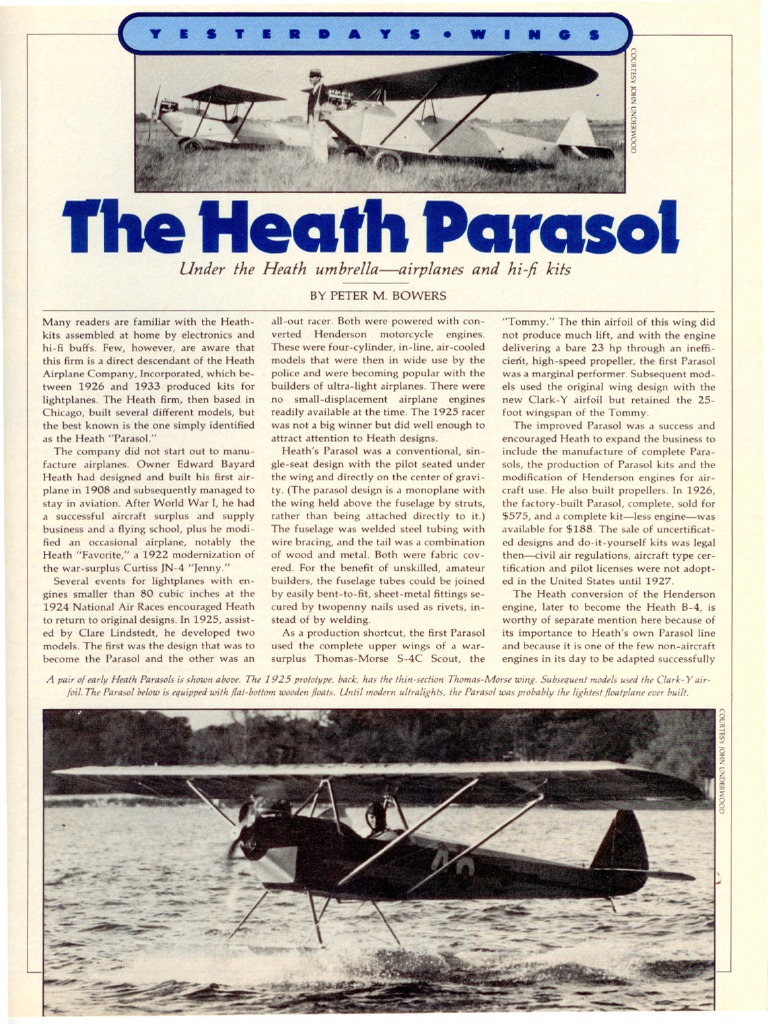 198201-1928-32 Heath Parasol | PDF | Monoplane | Homebuilt Aircraft