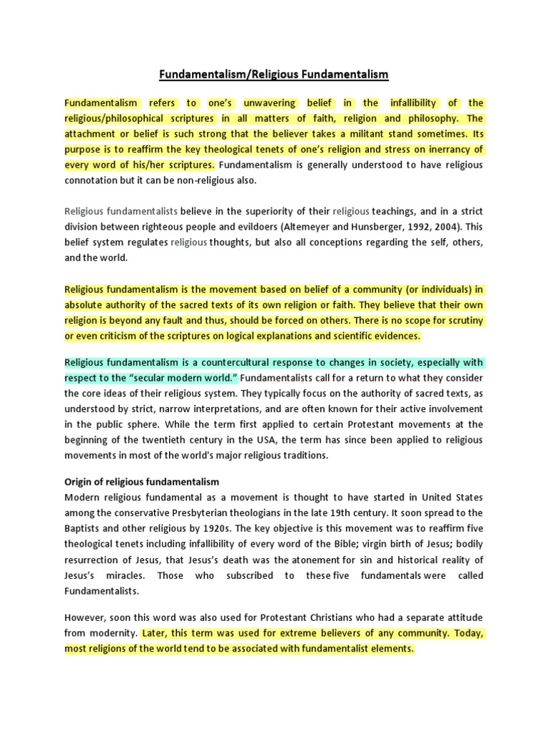 What Is Fundamentalism? | PDF | Fundamentalism | Christian Fundamentalism