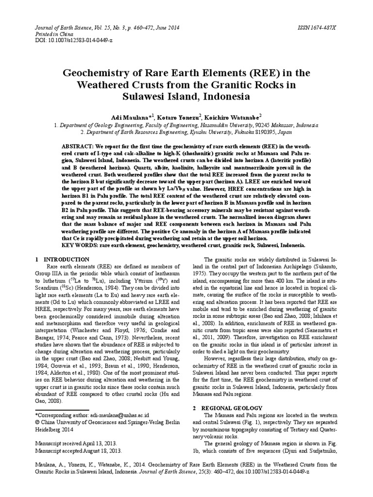 Geokimia LTJ | PDF | Granite | Rock (Geology)
