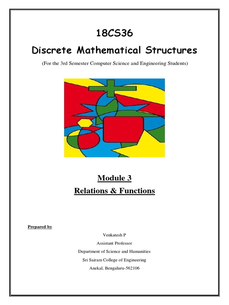 18CS36 Discrete Mathematical Structures: Relations & Functions | PDF ...