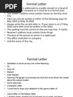 CBSE Grade 10 Formal Letter Writing Format | PDF | Madam
