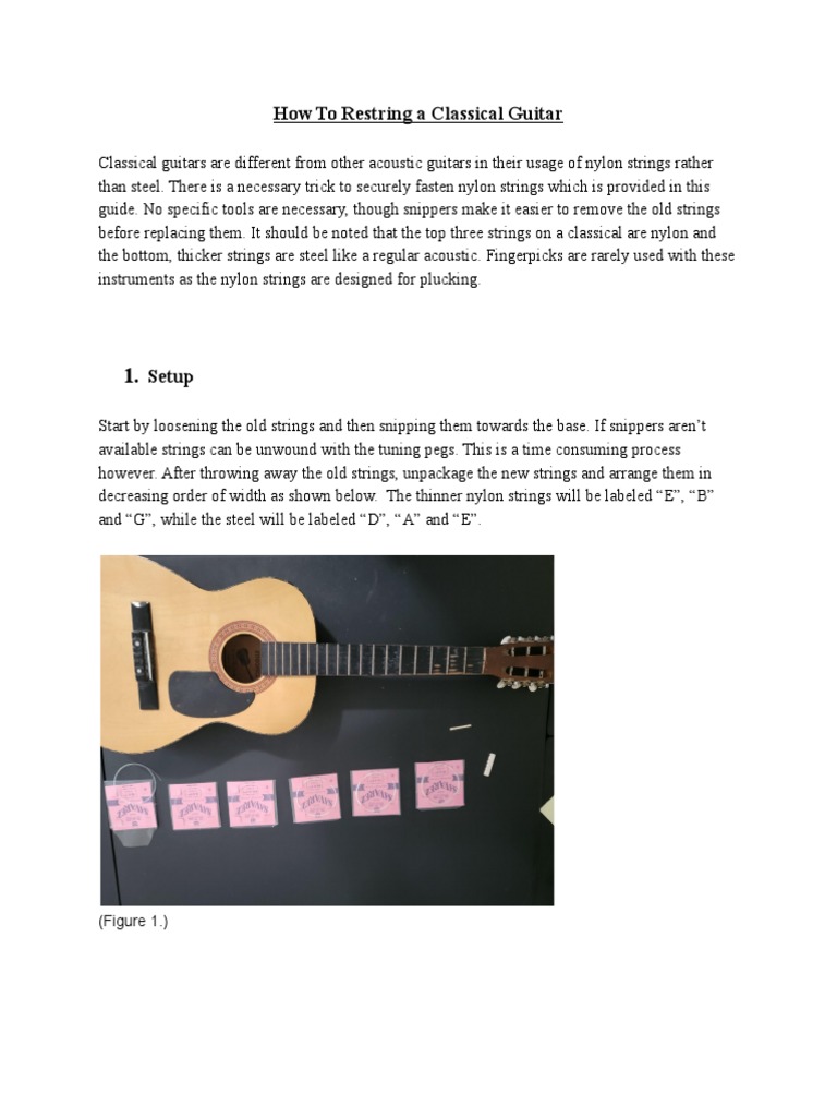 How To Restring A Classical Guitar | PDF | Guitars | Classical Guitar