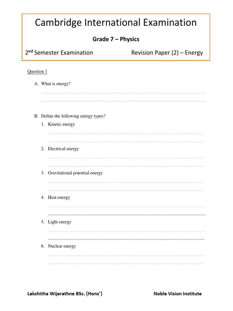 Grade 7 Physics | PDF