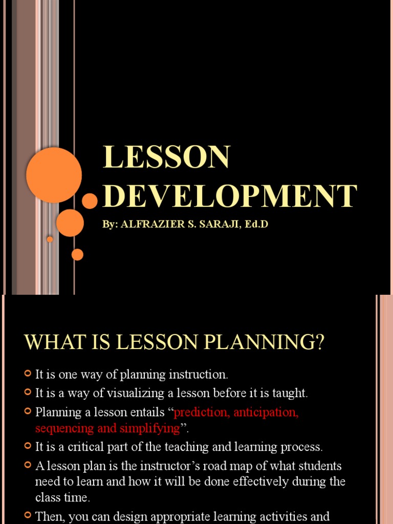 Developing Effective Lesson Plans: Guidance on Creating Learning ...