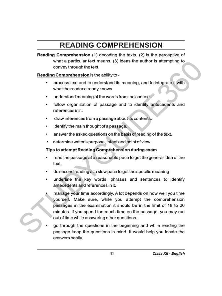 Class 12 English Notes Studyguide360 | PDF