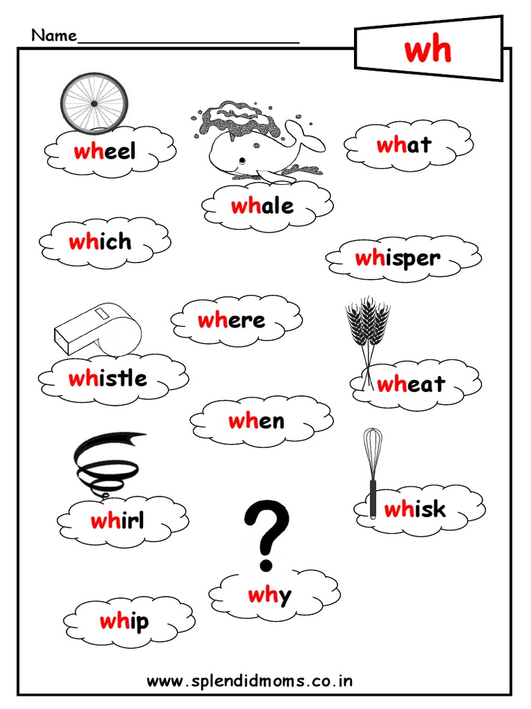 WH Digraph Activitysheet With Pictures | PDF