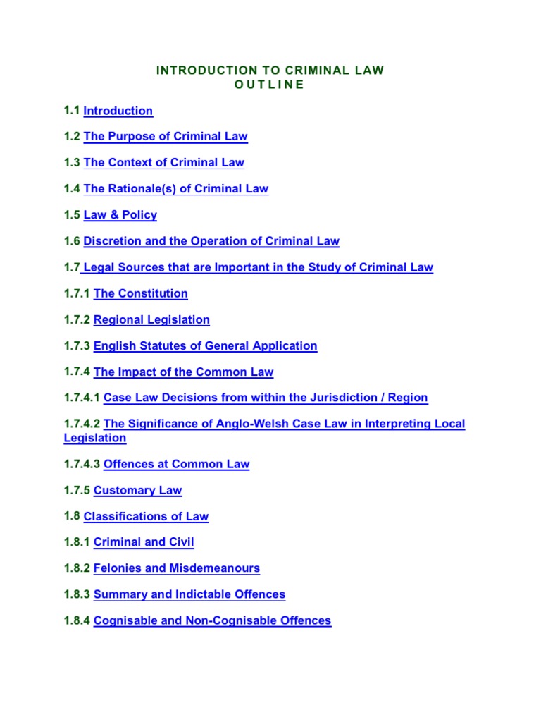 Introduction To Criminal Law | PDF | Precedent | Crime & Violence