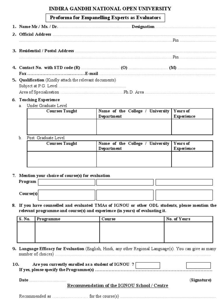 Proforma For Evaluators | PDF | Behavior Modification | Learning