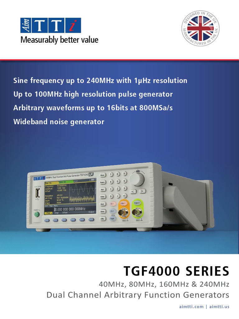 Tgf4000 Series: Measurably Better Value | PDF | Modulation | Amplitude