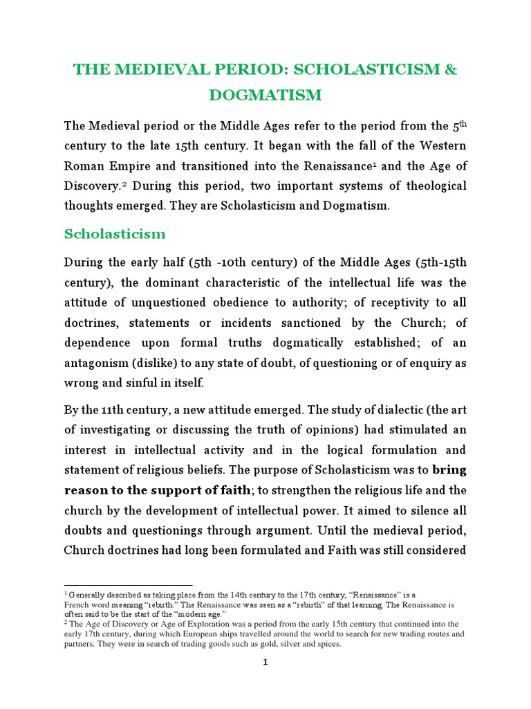 Dogmatism and Scholasticism | Download Free PDF | Dogma | Theology