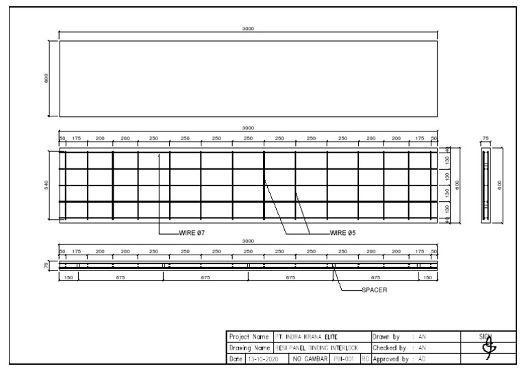 Modul Pembesian Power Slab Dinding-3000 (Interlock) | PDF
