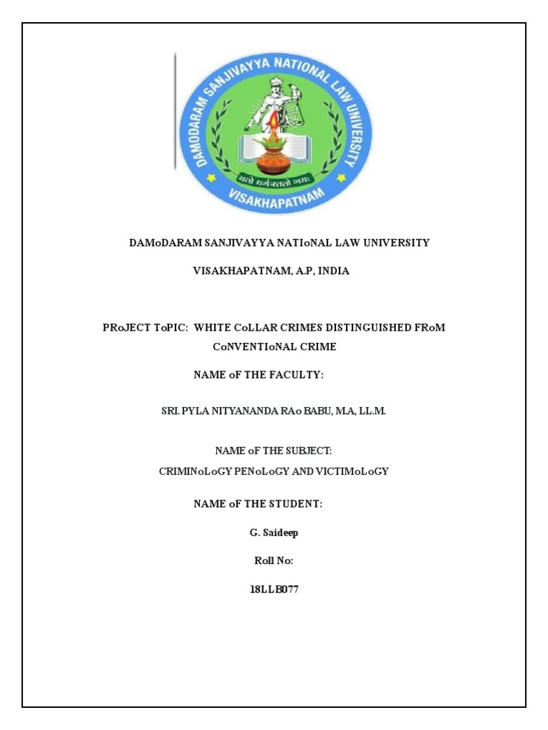 18llb077 CRIMINOLGY PROJECT | PDF | Crime & Violence | Crimes