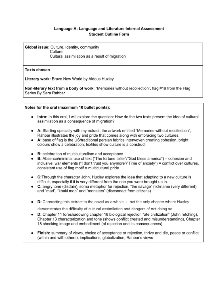 FInal IB Outline (IO Example) | PDF