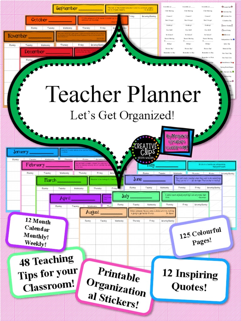Teacher Planner: Let's Get Organized! | PDF | Classroom | Teachers