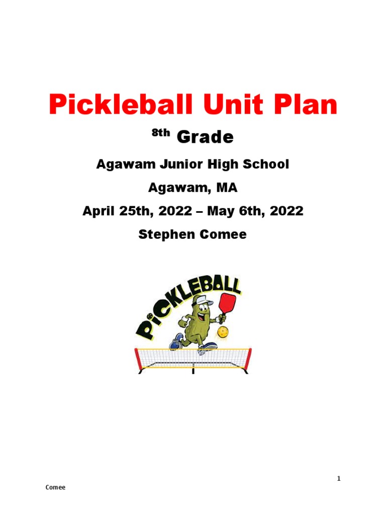 Pickleball Unit Plan Comee | PDF | Rubric (Academic) | Teachers