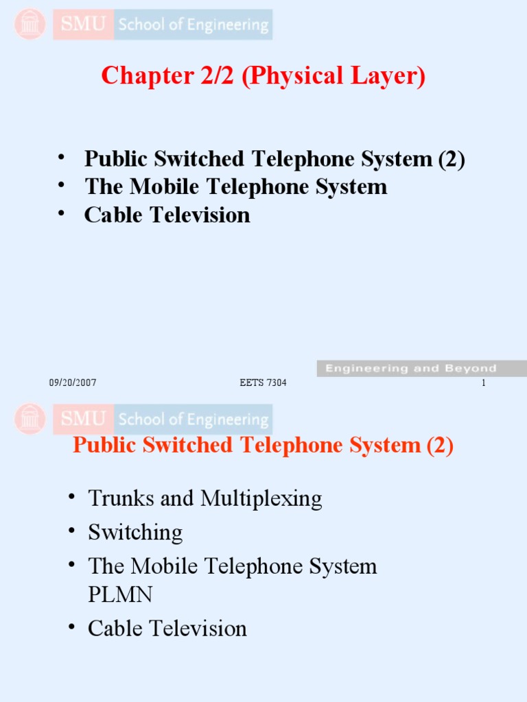 Chapter 2/2 (Physical Layer) : - Public Switched Telephone System (2 ...