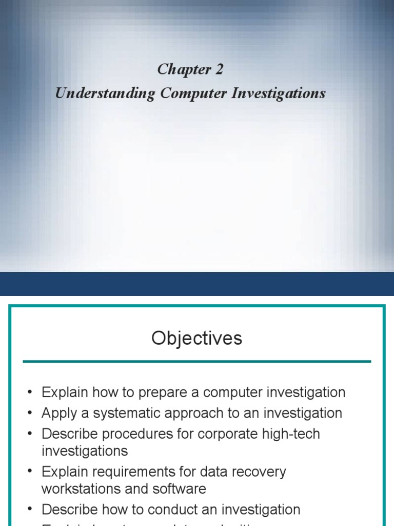 Understanding Computer Investigations Chapter 2 | PDF | Computer File | Computer Forensics