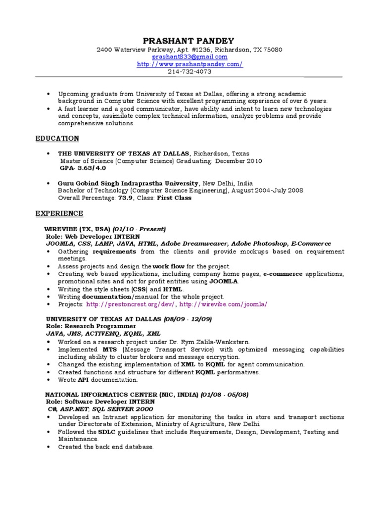 Prashant Resume Pdf Microsoft Sql Server Scripting Language