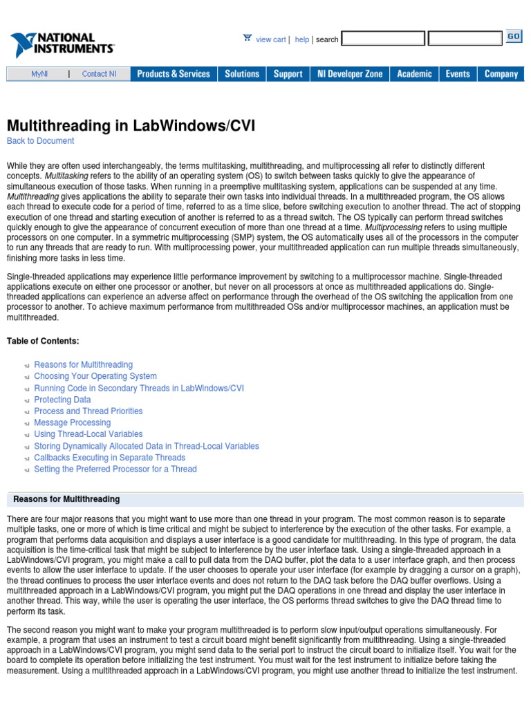 Multithreading In Labwindows Cvi Tutorial Developer Zone Pdf Thread Computing