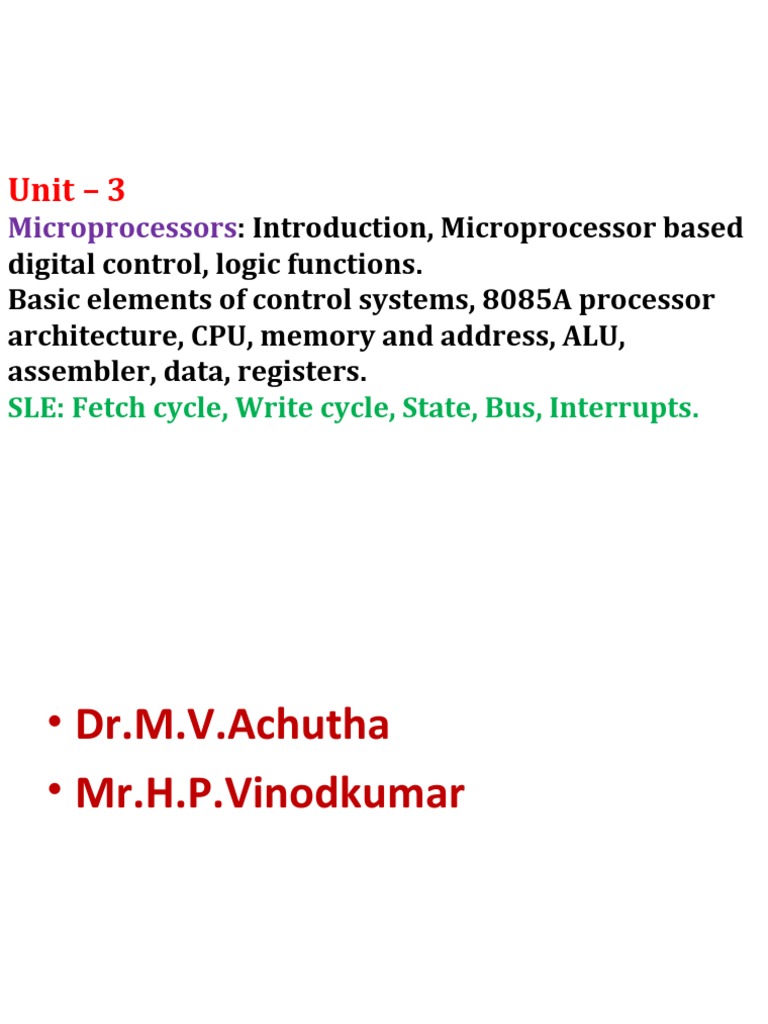 Unit - 3 Micro Processor | PDF | Central Processing Unit | Microprocessor