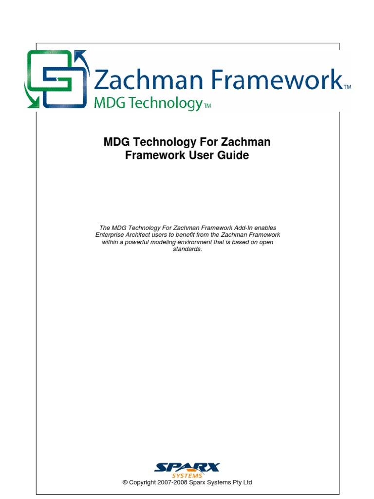 MDG Technology For Zachman Framework User Guide | PDF | Enterprise ...